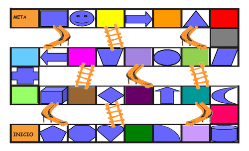 Colors and Shapes Spanish Legal Size Photo Chutes and Ladders Game ...