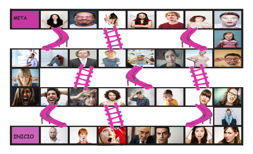 Feelings and Emotions Spanish Legal Size Photo Chutes and Ladders Game ...