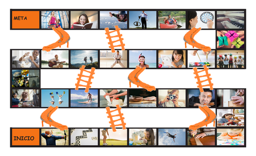 Free Time and Hobbies Spanish Legal Size Photo Chutes and Ladders Game ...