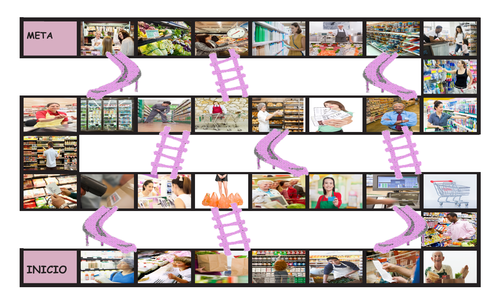 Grocery Shopping Spanish Legal Size Photo Chutes and Ladders Game ...