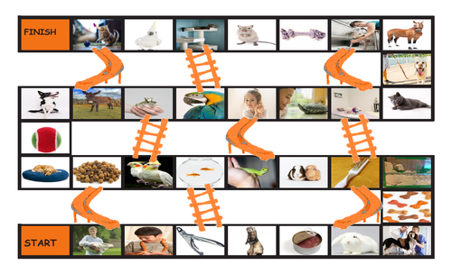 Pets and Pet Care Spanish Legal Size Photo Chutes and Ladders Game ...