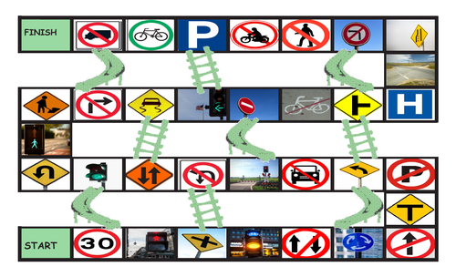 Road Signs and Directions Spanish Legal Size Photo Chutes and Ladders ...