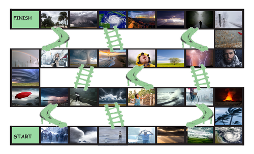 Seasons and Weather Spanish Legal Size Photo Chutes and Ladders Game ...