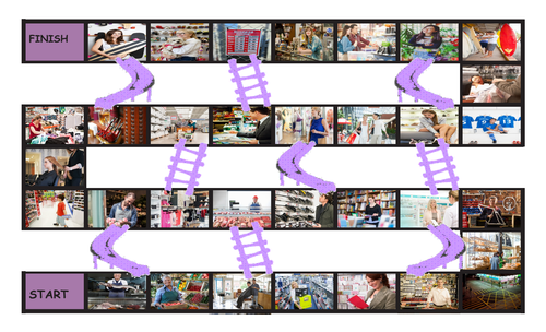 Stores and Shops Spanish Legal Size Photo Chutes and Ladders Game ...