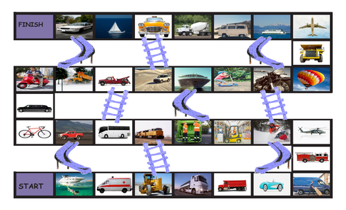 Transportation and Vehicles Spanish Legal Size Photo Chutes and Ladders ...