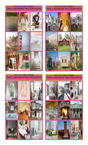 Houses and Apartments Types-Features Spanish Legal Size Photo Tic-Tac ...
