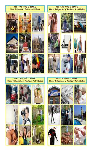 Running Errands-Having Things Done Spanish Legal Size Photo Tic-Tac-Toe ...