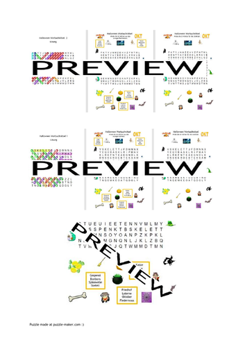 Halloween word searches German | Teaching Resources