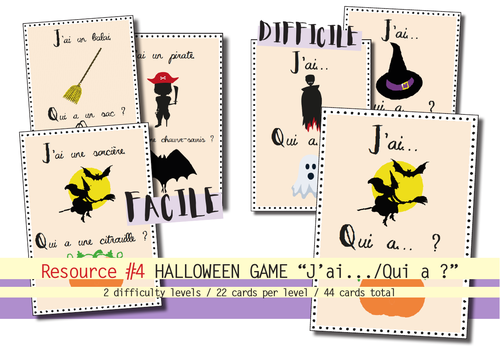FRENCH HALLOWEEN WORKSHEETS - ACTIVITY BUNDLE: GAMES + FLASH CARDS ...