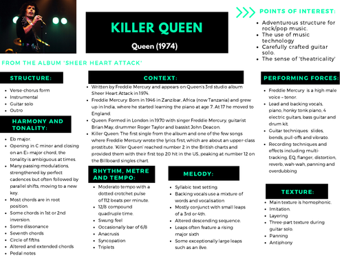 Killer Queen Resources Edexcel Music GCSE | Teaching Resources