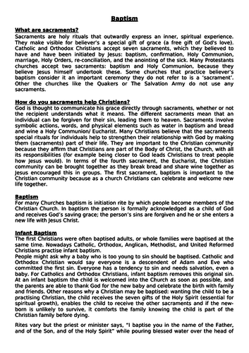 Baptism and sacraments | Teaching Resources