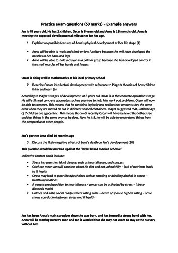 Level 3 BTEC Health and Social Care UNIT 1 - EXAM - practice questions ...