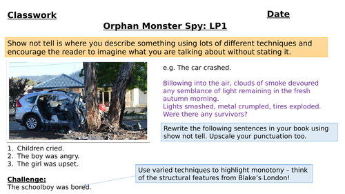 LP1 Q1 - 5 Orphan Monster Spy | Teaching Resources