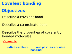 AQA A level Chemistry - Covalent bonding and dative covalent bonds ...