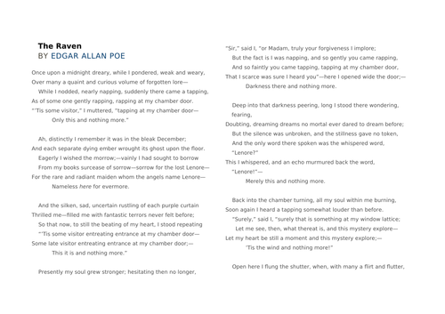 The Tell Tale Heart The Raven The Black Cat by Edgar Allen Poe ...