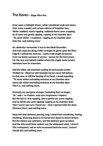 The Tell Tale Heart The Raven The Black Cat by Edgar Allen Poe ...