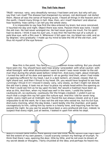 The Tell Tale Heart The Raven The Black Cat by Edgar Allen Poe ...