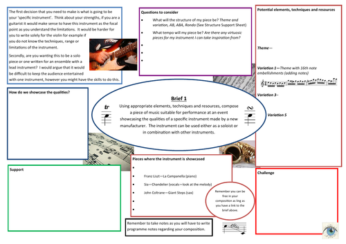 Music GCSE 9-1 Composition: 2018-2019 Brief 1 Starting Point | Teaching ...