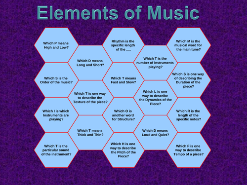 KS3 Blockbusters Starter - Elements of Music | Teaching Resources