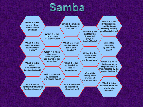KS3 Music Blockbusters Starter - Samba | Teaching Resources