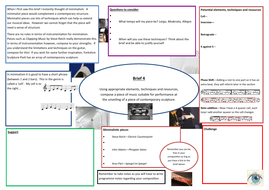 Music GCSE 9-1 Composition: 2018-2019 Brief 4 Starting Point | Teaching ...