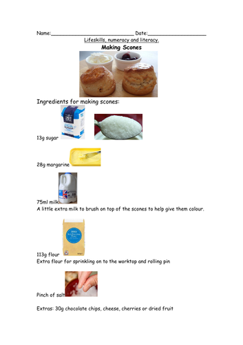 Life skills- scones, biscuits, cakes and croissants for SEN, Early ...