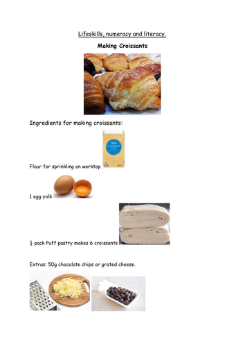 Life skills- scones, biscuits, cakes and croissants for SEN, Early ...