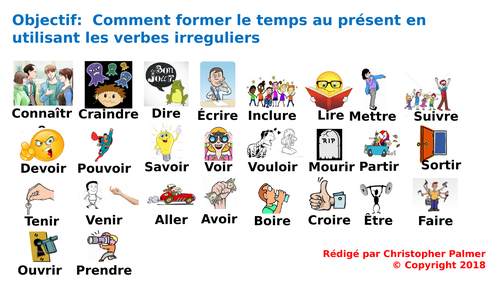 French: General lesson on irregular verbs in the present tense ...