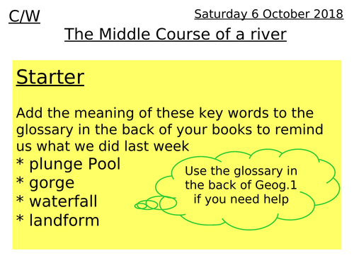 Rivers lesson 7 - The middle course of a river | Teaching Resources
