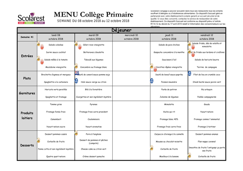 Free French School Menu #5 | Teaching Resources