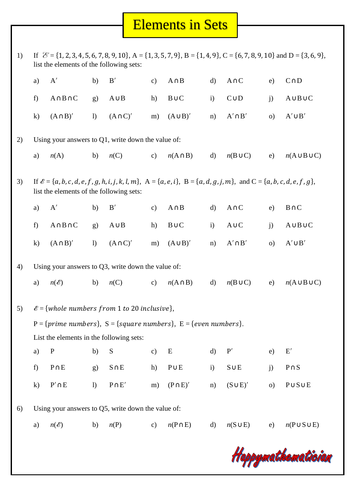 Introducing Set Theory - With Answers | Teaching Resources Introducing Set Theory - With Answers | Teaching Resources