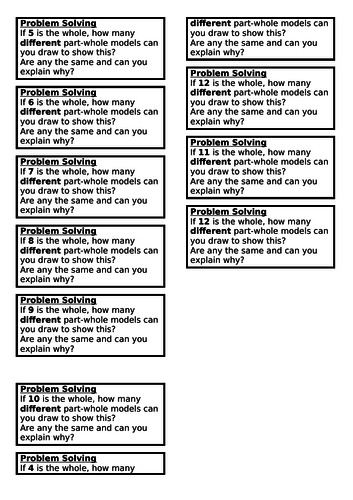 Part-whole models, Autumn 2, Year 1 | Teaching Resources Part-whole models, Autumn 2, Year 1 | Teaching Resources