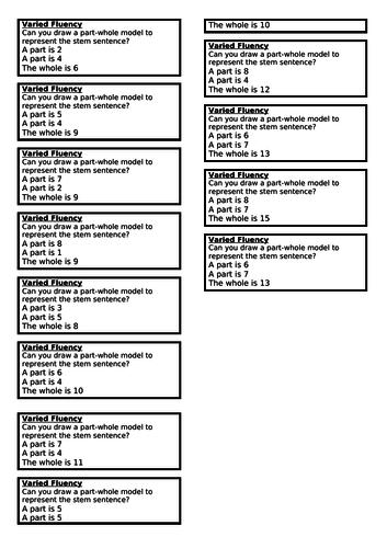 Part-whole models, Autumn 2, Year 1 | Teaching Resources Part-whole models, Autumn 2, Year 1 | Teaching Resources