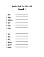 Question Word Time Trials Spanish Interrogative Questions | Teaching ...