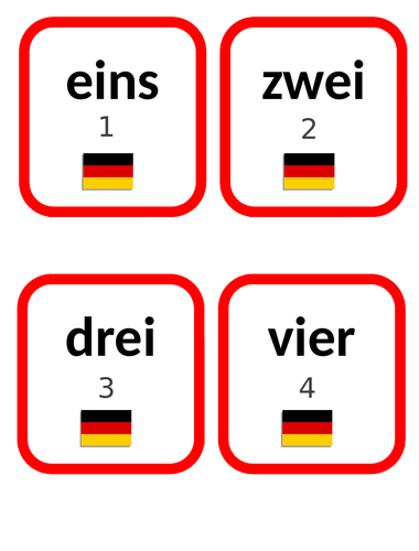 German Numbers Display | Teaching Resources