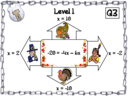 Solving Multi Step Equations Game: Escape Room Thanksgiving Math ...