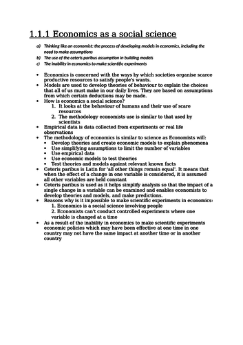 Edexcel Economics AS-Level Unit 1.1 Nature of Economics: all the ...