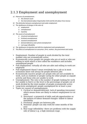 Edexcel Economics AS-level Unit 2.1 Measures of economic performance ...
