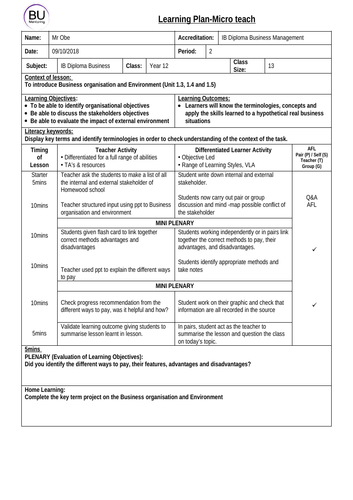 IB Diploma Business Management-Unit 1.3, 1.4 and 1.5 (Introductory ...