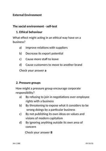 IB Diploma Business Management-Unit 1.3, 1.4 and 1.5 (Introductory ...