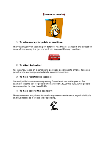 Economics Tax | Teaching Resources