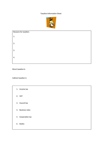 Economics Tax | Teaching Resources