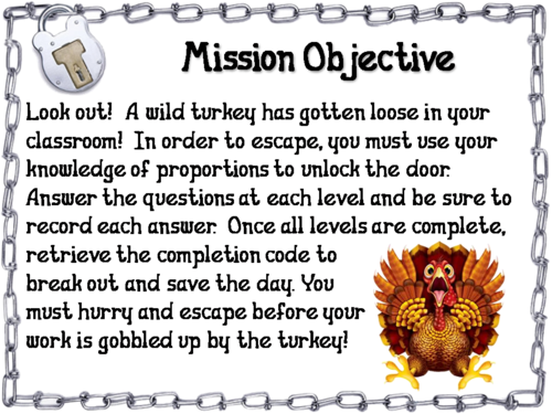 Solving Proportions Game: Escape Room Thanksgiving Math Activity ...