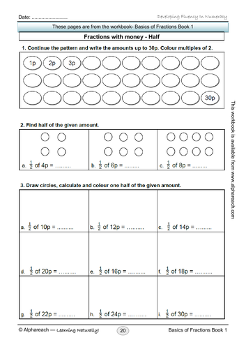 Pages from the Basics of Fractions Book 1 | Teaching Resources