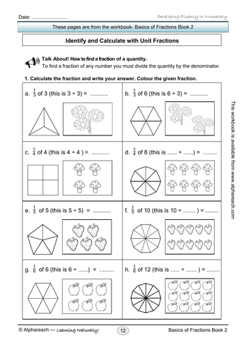 Pages from the Basics of Fractions Book 2 | Teaching Resources