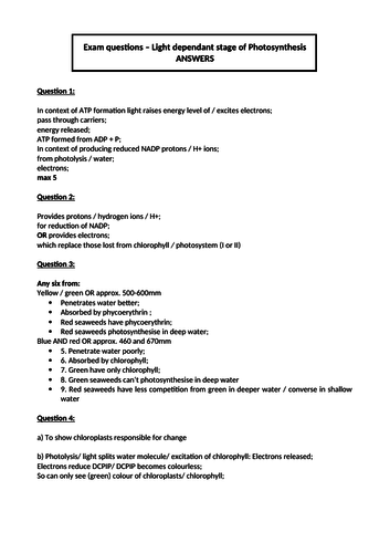 Photosynthesis - A complete set of resources for AQA AS/A-Level Biology ...