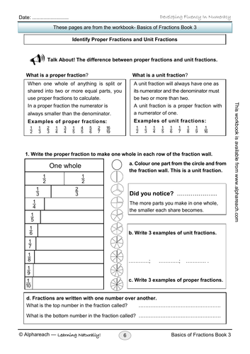 Pages from the Basics of Fractions Book 3 | Teaching Resources