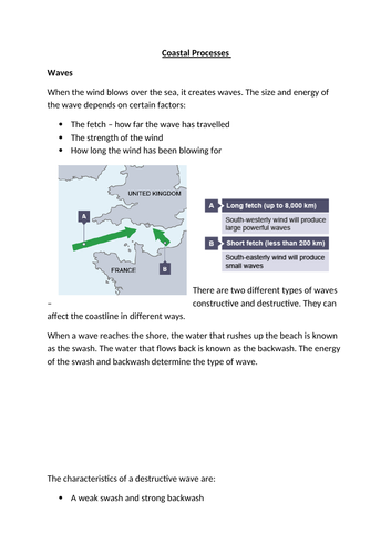 Eduqas GCSE Geography B Coasts Revision Guide | Teaching Resources