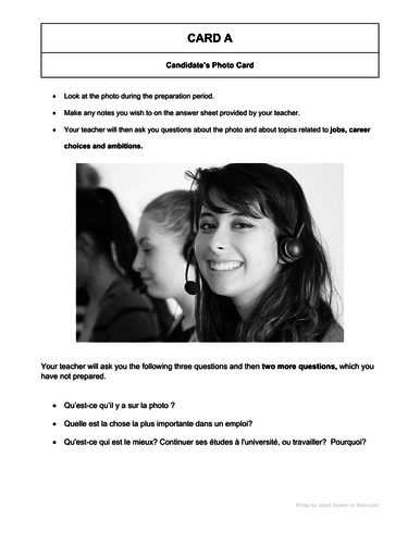 French AQA GCSE Jobs Career Ambitions Photo Cards | Teaching Resources