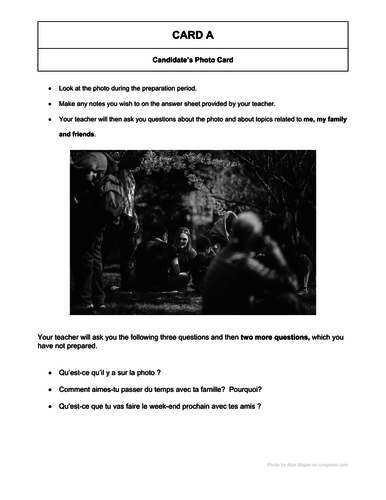 French AQA GCSE Me family friends Photo Cards | Teaching Resources